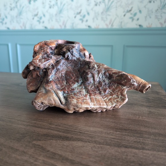 Accents | Vintage Burl Wood Root Candle Holder Organic Sculpture Signed ...
